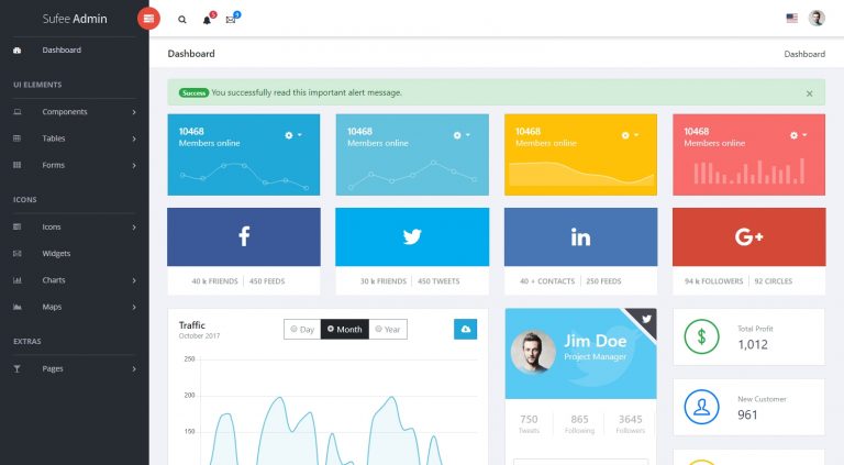 スタイリッシュな管理画面・ダッシュボードの無料＆有料HTMLデザインテンプレート 31選 | sounansa.net